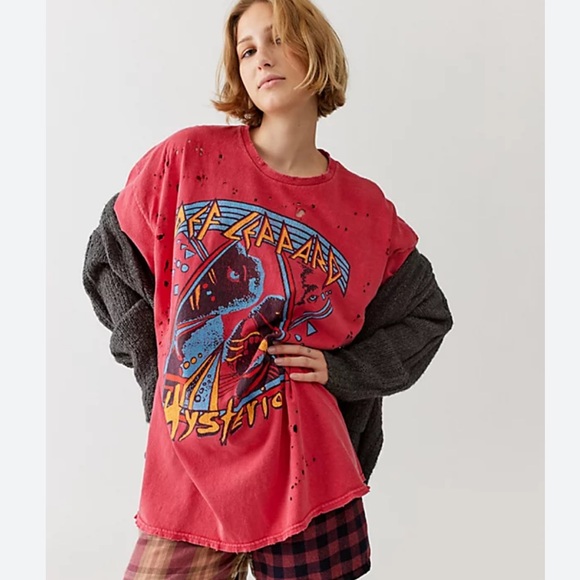 Urban Outfitters | Tops | Urban Outfitters Def Leppard Distressed ...